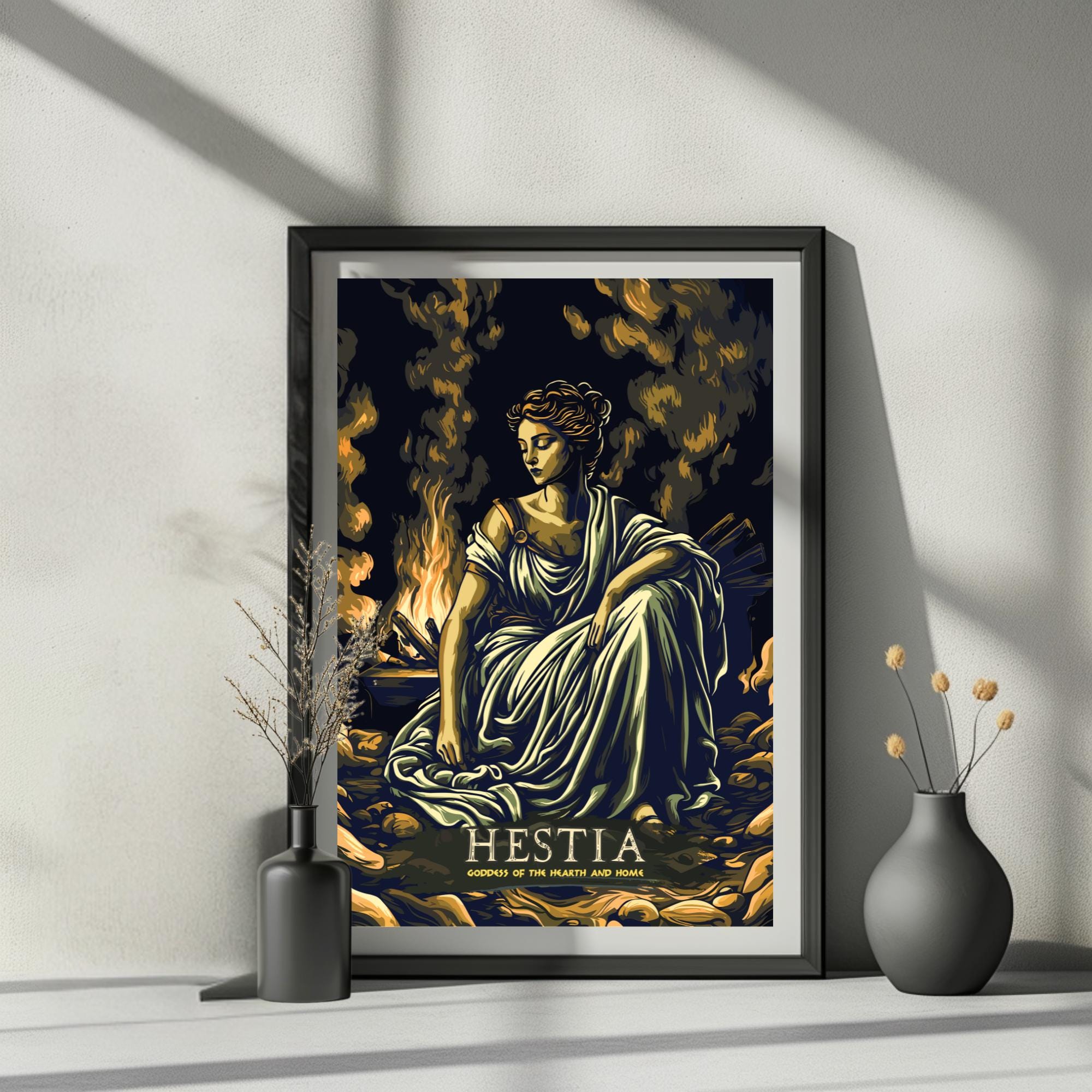 Hestia Goddess Poster, Hestia Greek Goddess, Greek Goddess, Greek ...