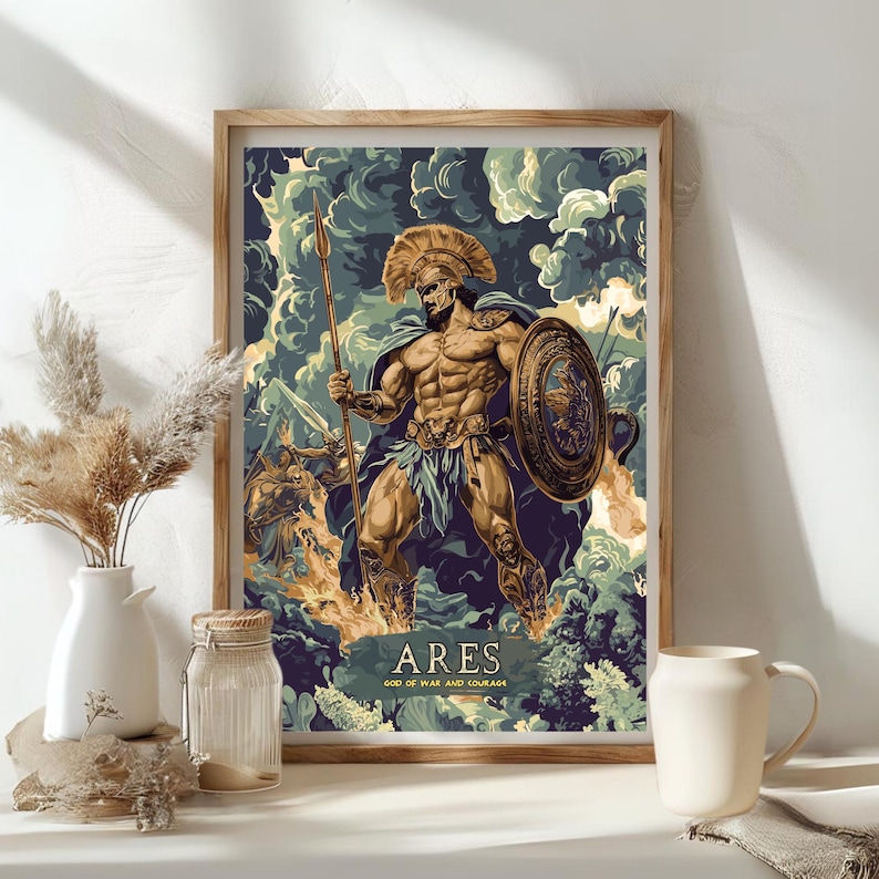 Ares God Poster, Ares Greek God, Greek God, Greek Mythology, Ancient ...