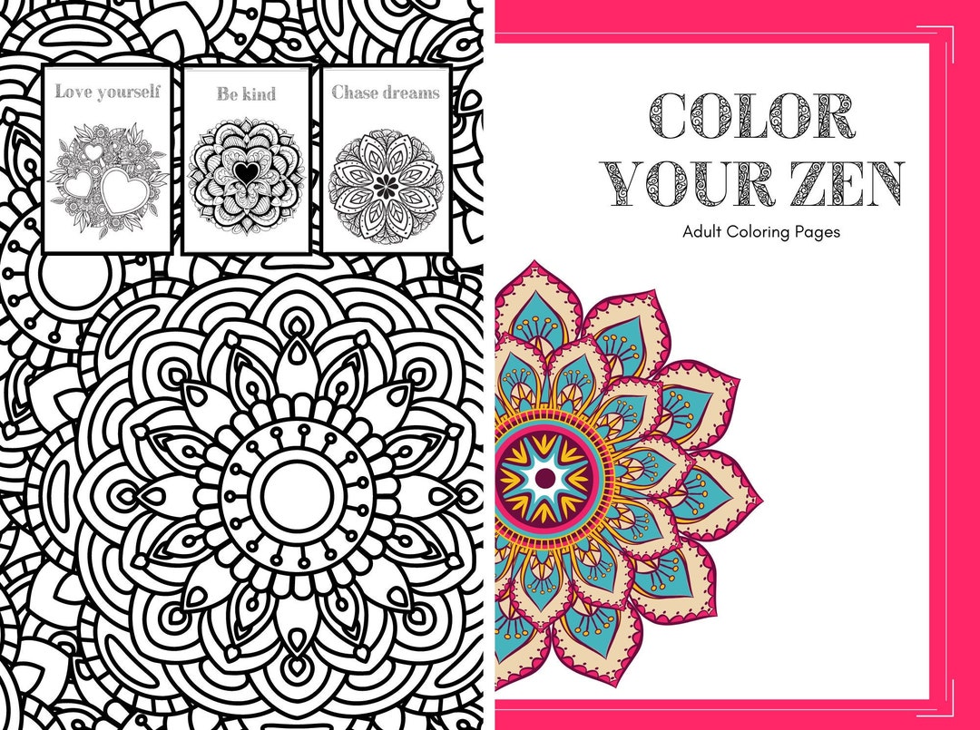 Color Your Zen Mandala Coloring Book for Adults - Etsy