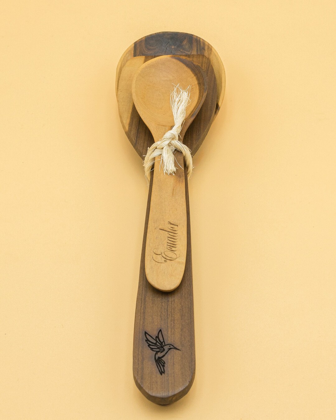 Ecuaodrian Hand-carved Wooden Spoon Set With Laser Engraved Designs - Etsy