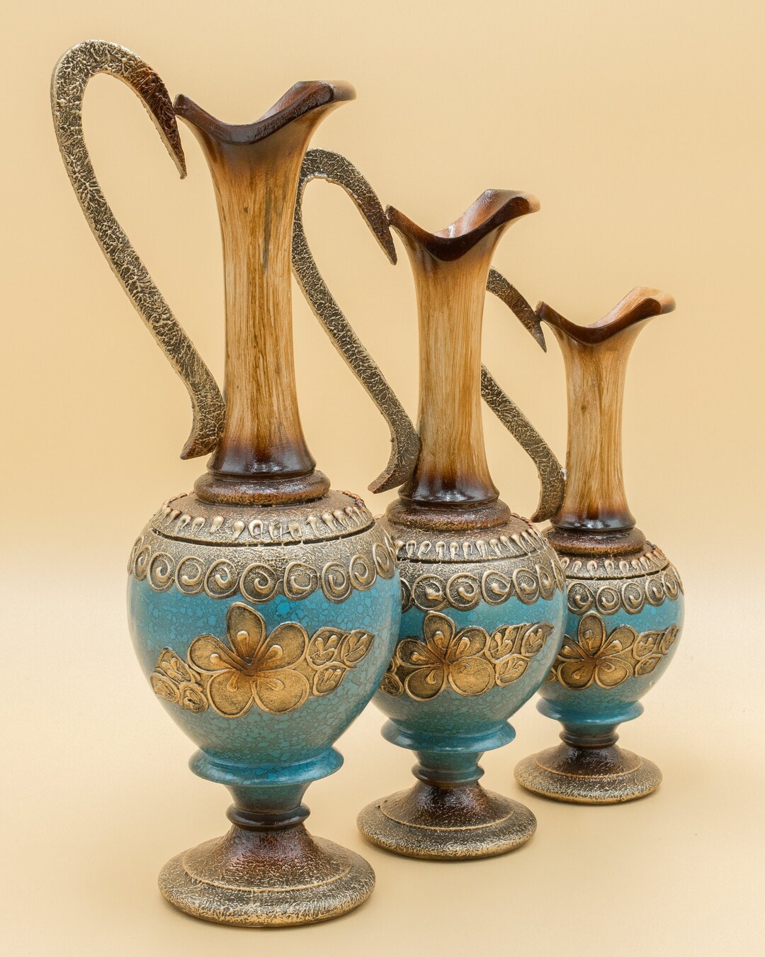 Decorative Pitcher Set, Wood Decor, Wood Art, Hand-painted Art, Unique ...