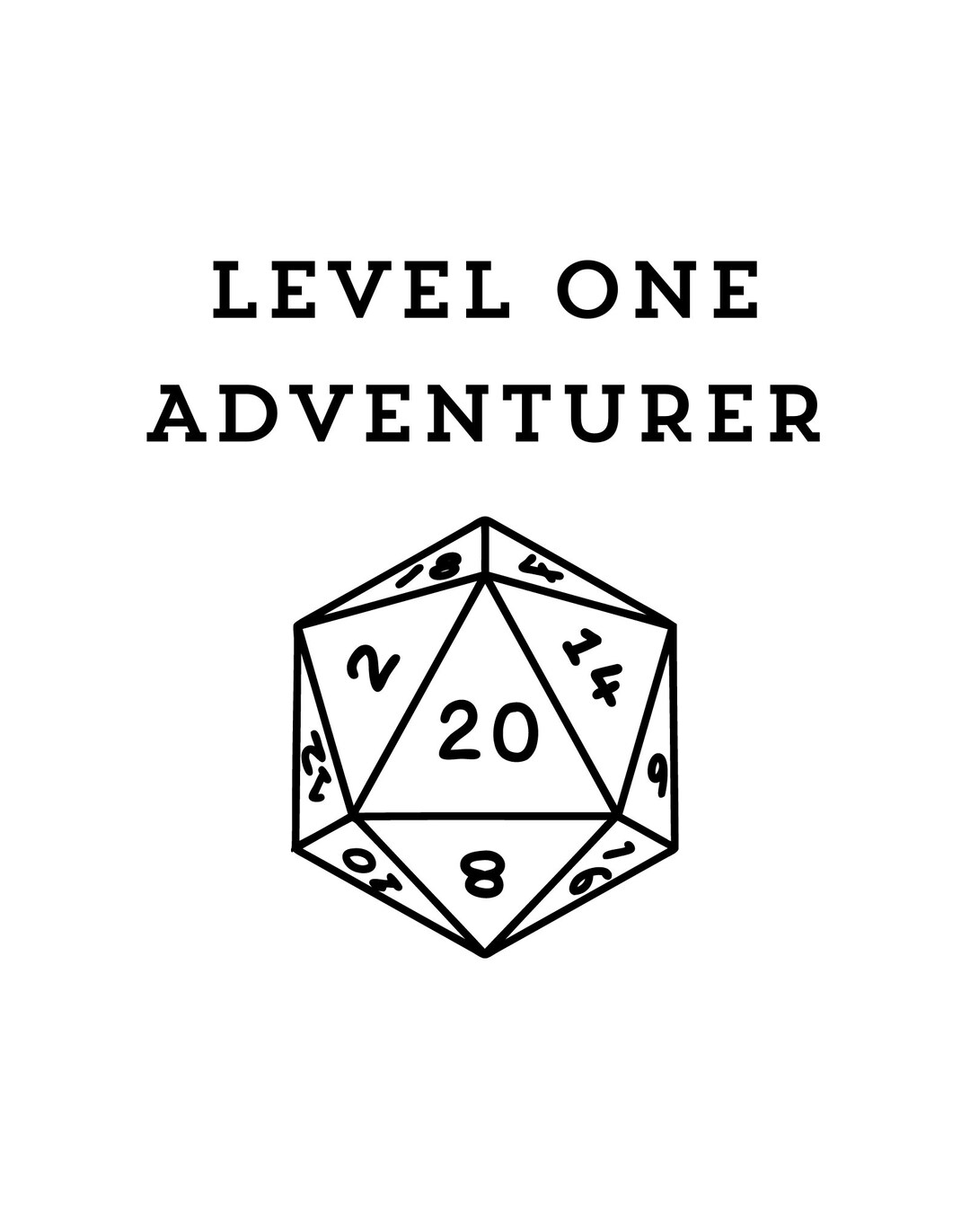 Level 1 Adventurer Printable, Nerdy Print, Dungeons and Dragons Nursery ...