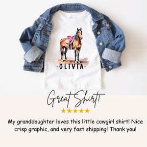 Personalized Horse Shirt for Girls, Custom Toddler Name T-shirt, Pony ...