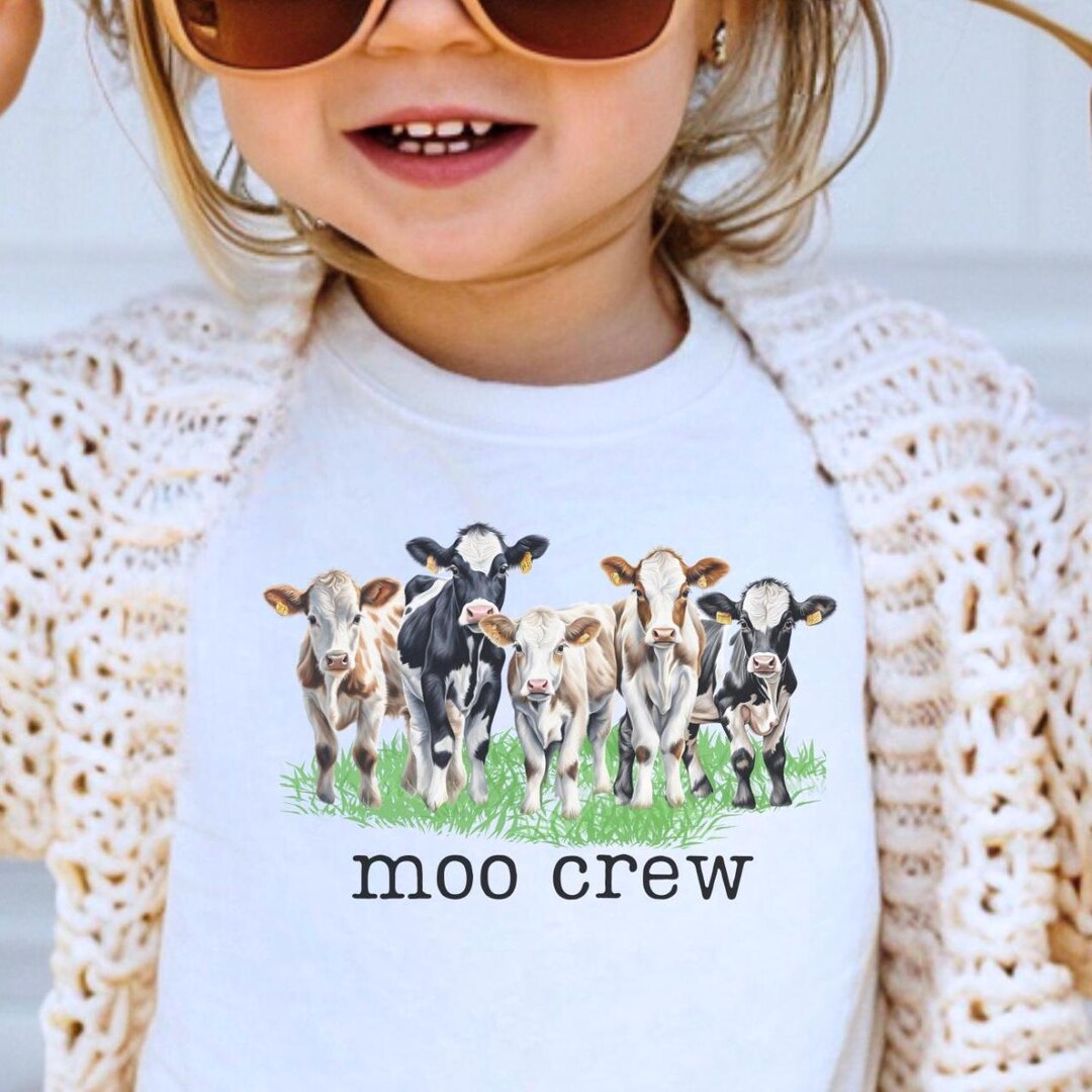 Kids Cow Moo Crew Shirt-farm Animal Cow Kids Cute T-shirt- Cow Moo Crew Kids Gift, Moo Crew Cow ...