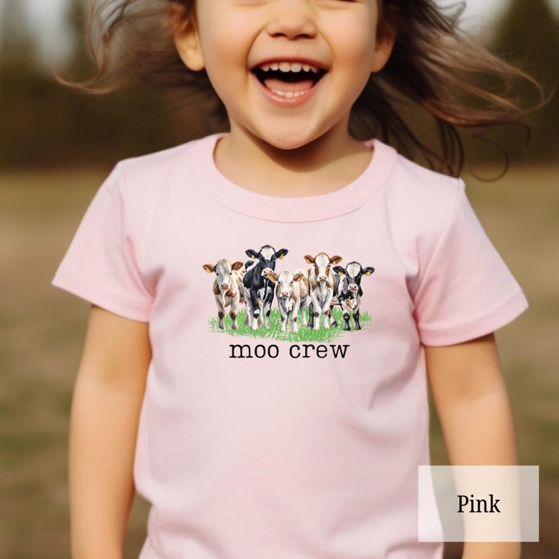 Kids Cow Moo Crew Shirt-farm Animal Shirt, Cow Kids Cute T-shirt- Cow ...