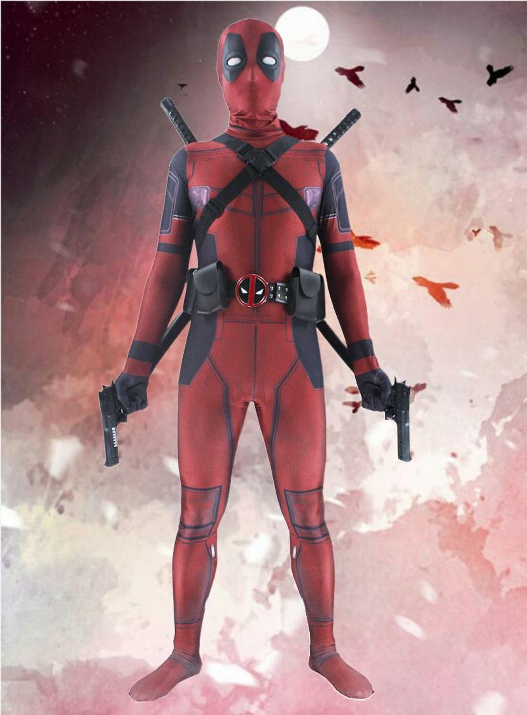 Deadpool Costume Cosplay Jumpsuit Ryan Reynolds Red Cosplay Costume ...