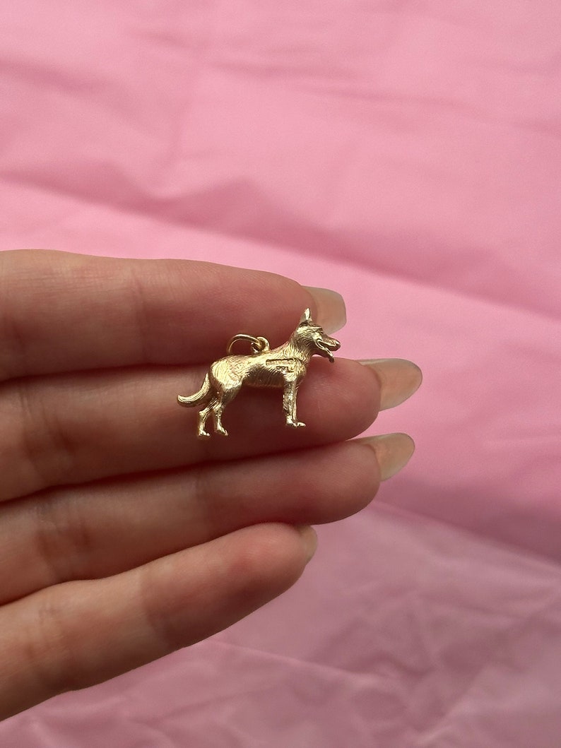 9ct Gold Dog Charm german Shepherd - Etsy