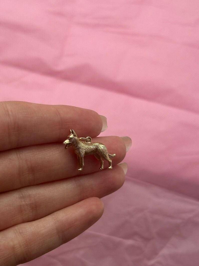 9ct Gold Dog Charm german Shepherd - Etsy