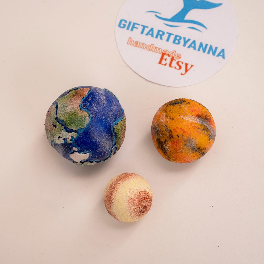 Solar System Planet Miniature Set – 3 Handmade Resin Planets - Etsy