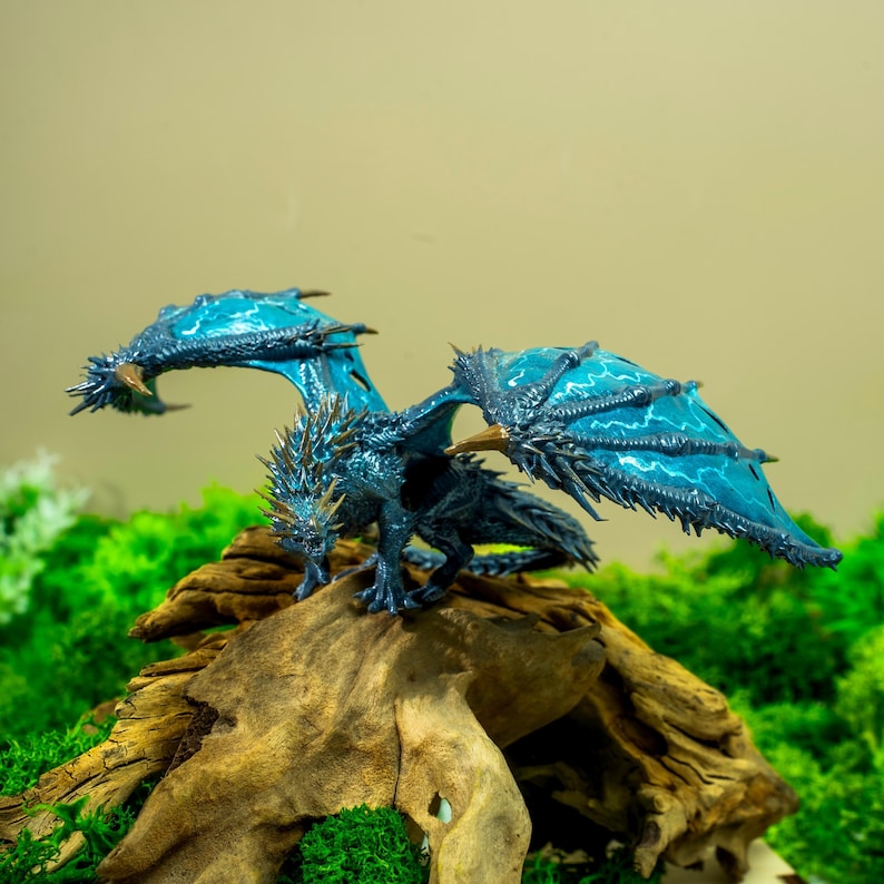 Hand-painted Ancient Blue Dragon Miniature: Resin Fantasy Figurine - Etsy