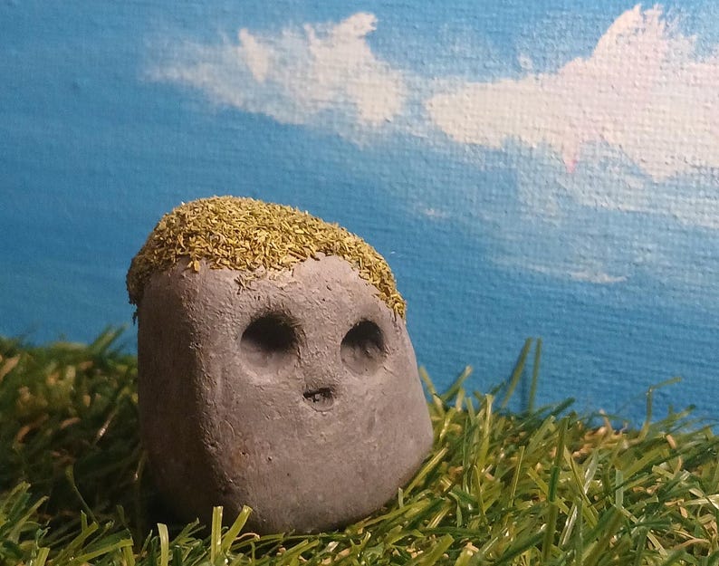 Mini Rock Buddy | Hand-sculpted Foam Clay Figure | Cute Pet Rock | Desk ...