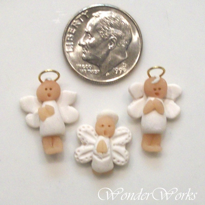 Micro Miniature Angel in White With Tiny Gold Halo Hand | Etsy