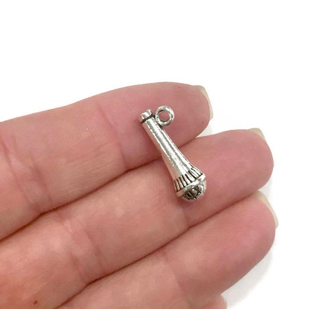10 or 50 Charms, Microphone, Mic, Singer, Music, Charm (3D) 20.7x6.8x6 ...