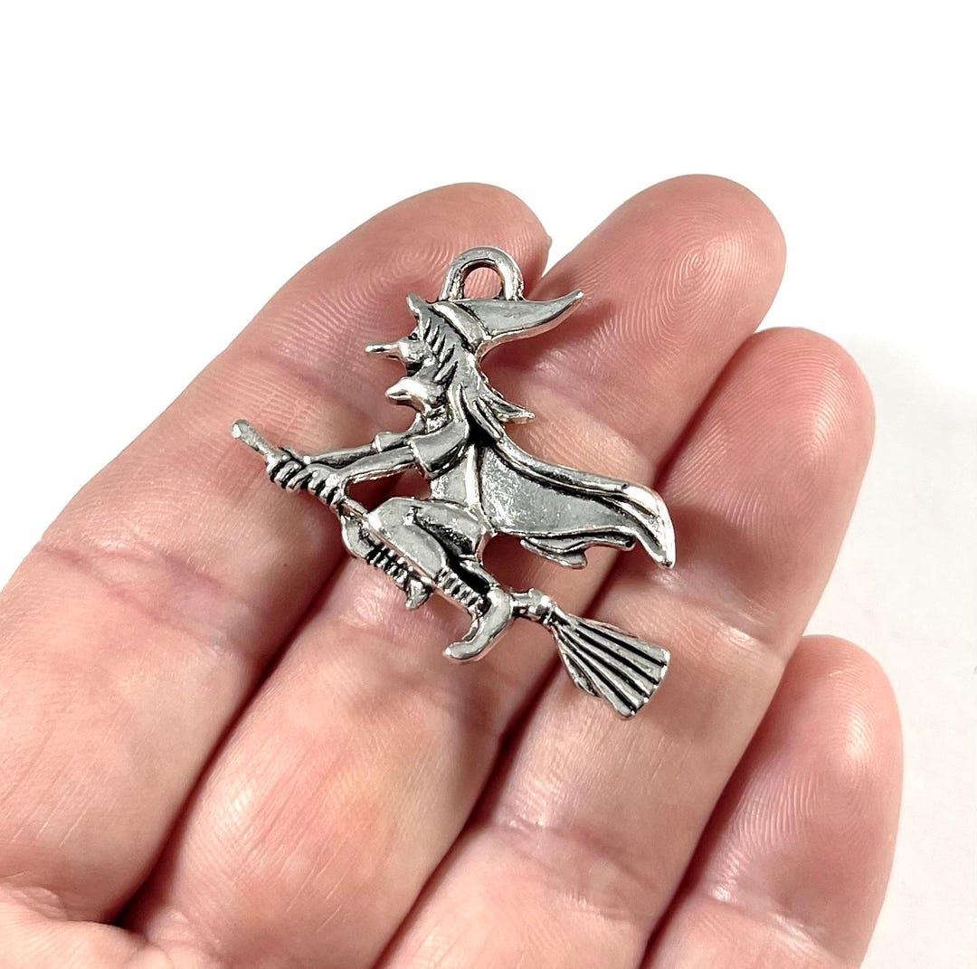 10 Charms, Witch, Charm 29.5x37x3.5mm, Hole 3mm ITEM:CA11 - Etsy