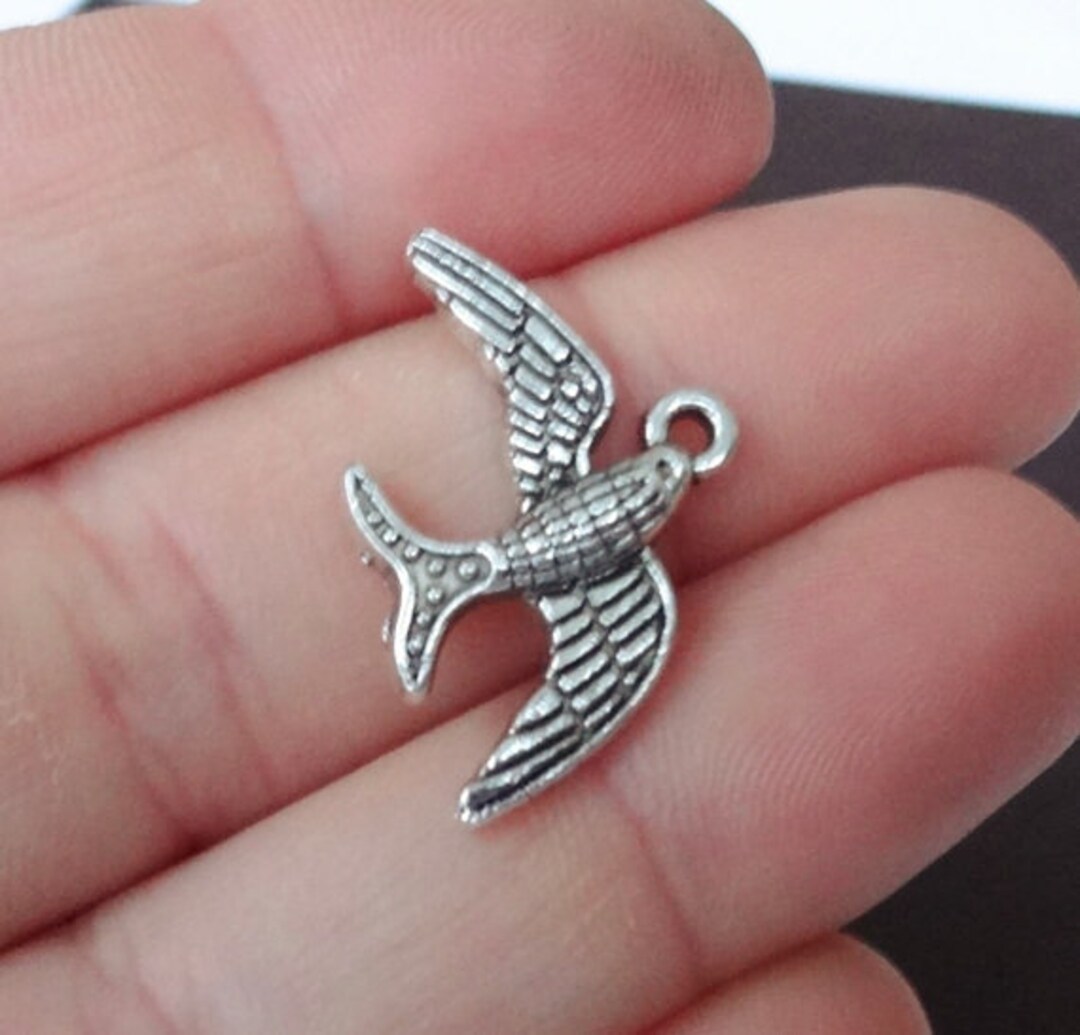 10 Charms, Bird Charm 25x16x2mm Item:ab12 - Etsy