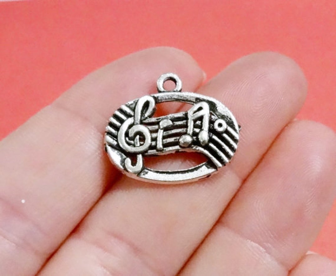 10 Charms, Music Notes, Charms 18x21x3mm, Hole: 2mm - Etsy