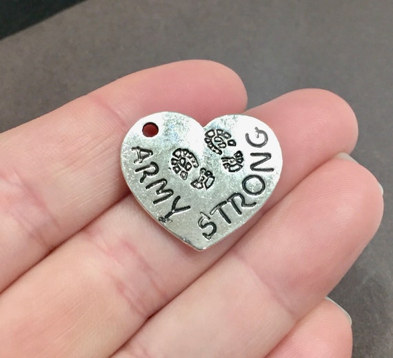 10 Charms ARMY STRONG Military Charms 25x21x1.6mm - Etsy