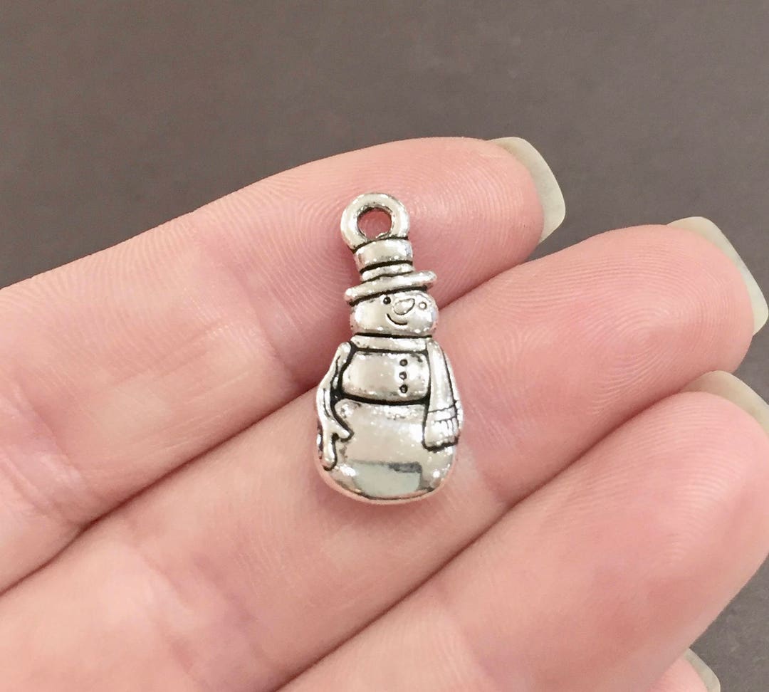 10 Charms, Snowman, Snowmen, Winter, Holiday, Charm 23x10mm, Hole: 1.5m ...