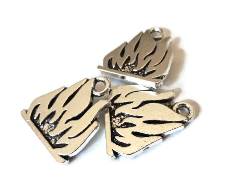 10 Charms, Campfire, Fire, Flame, Fireplace Charm (double Sided ...