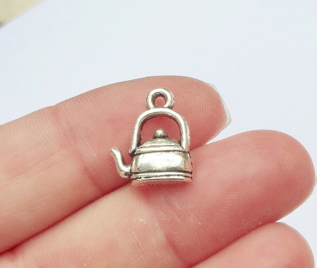 10 Charms, Tea Kettle, Teapot, Tea Charms 13x15x3mm, Hole:approx 1.5mm ...