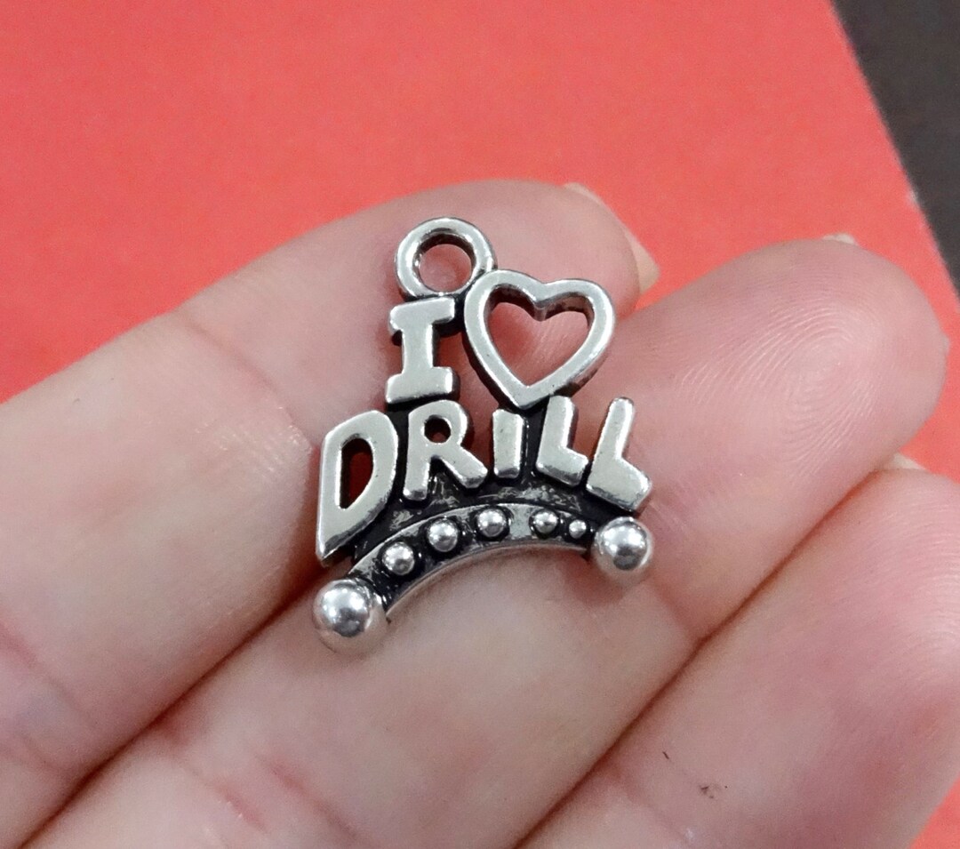4 Charms, “I Love Drill" Heart, Drill Team, Cheer, Cheerleader Charms ...