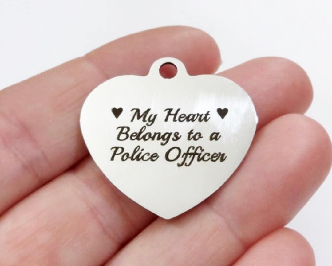 1 Charm, Police Officer "my Heart Belongs to a Police Officer" Charm ...