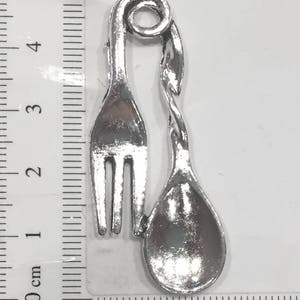 10 Charms, Spoon, Fork, Twisted, Pendant, Charm 47x20mm Hole: Approx. 1 ...