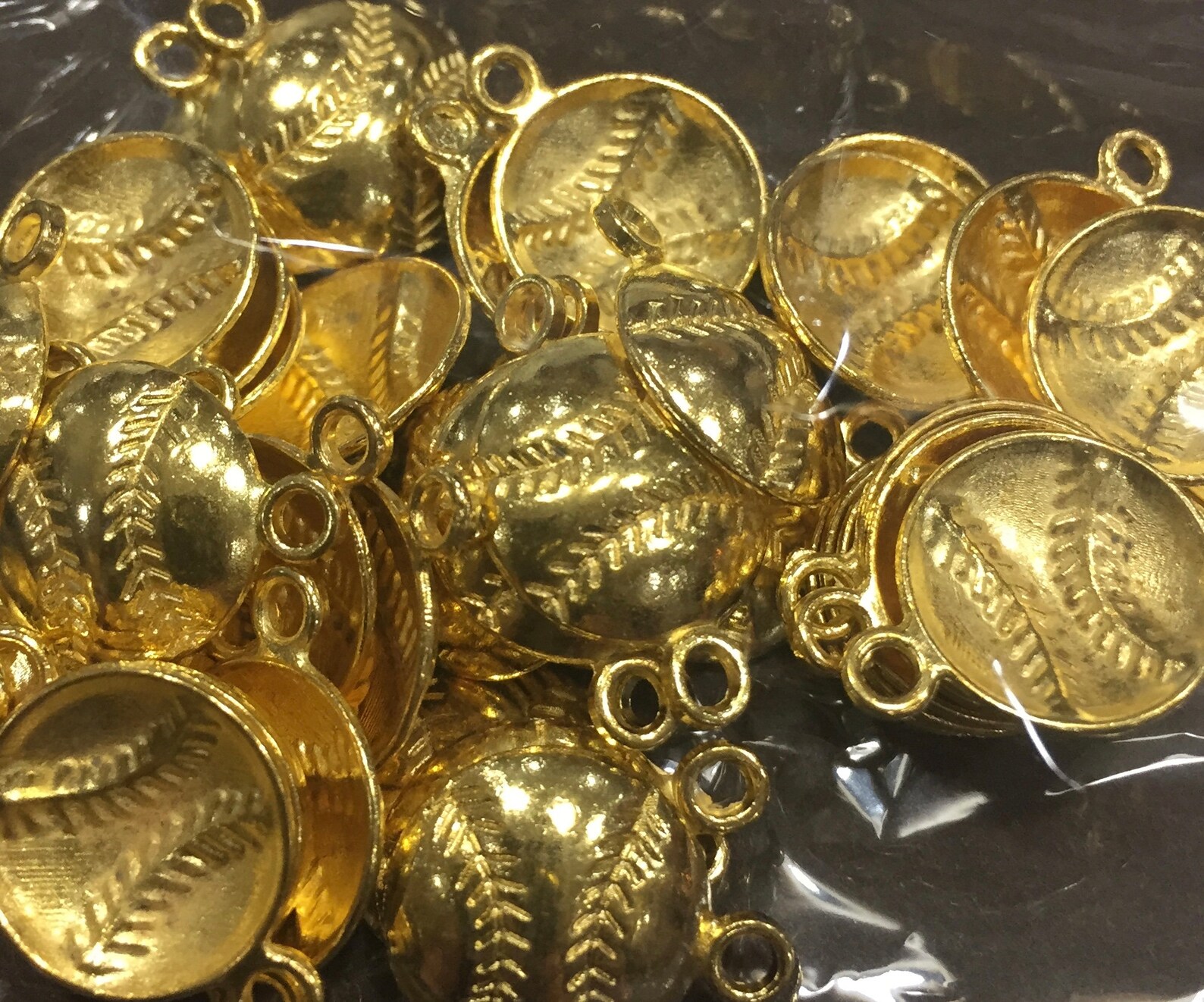50 Charms Baseball Softball Gold Color Charms 18x14x3mm - Etsy