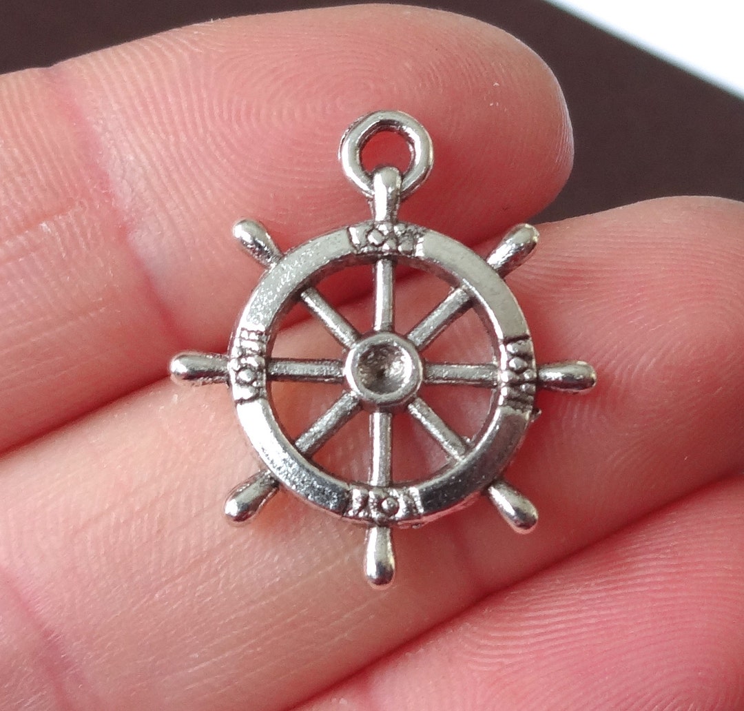 10 Charms, Ship, Wheel, LOVE, Helm, Charm (3D) 20x22.5x2.5mm ITEM:AO2 ...