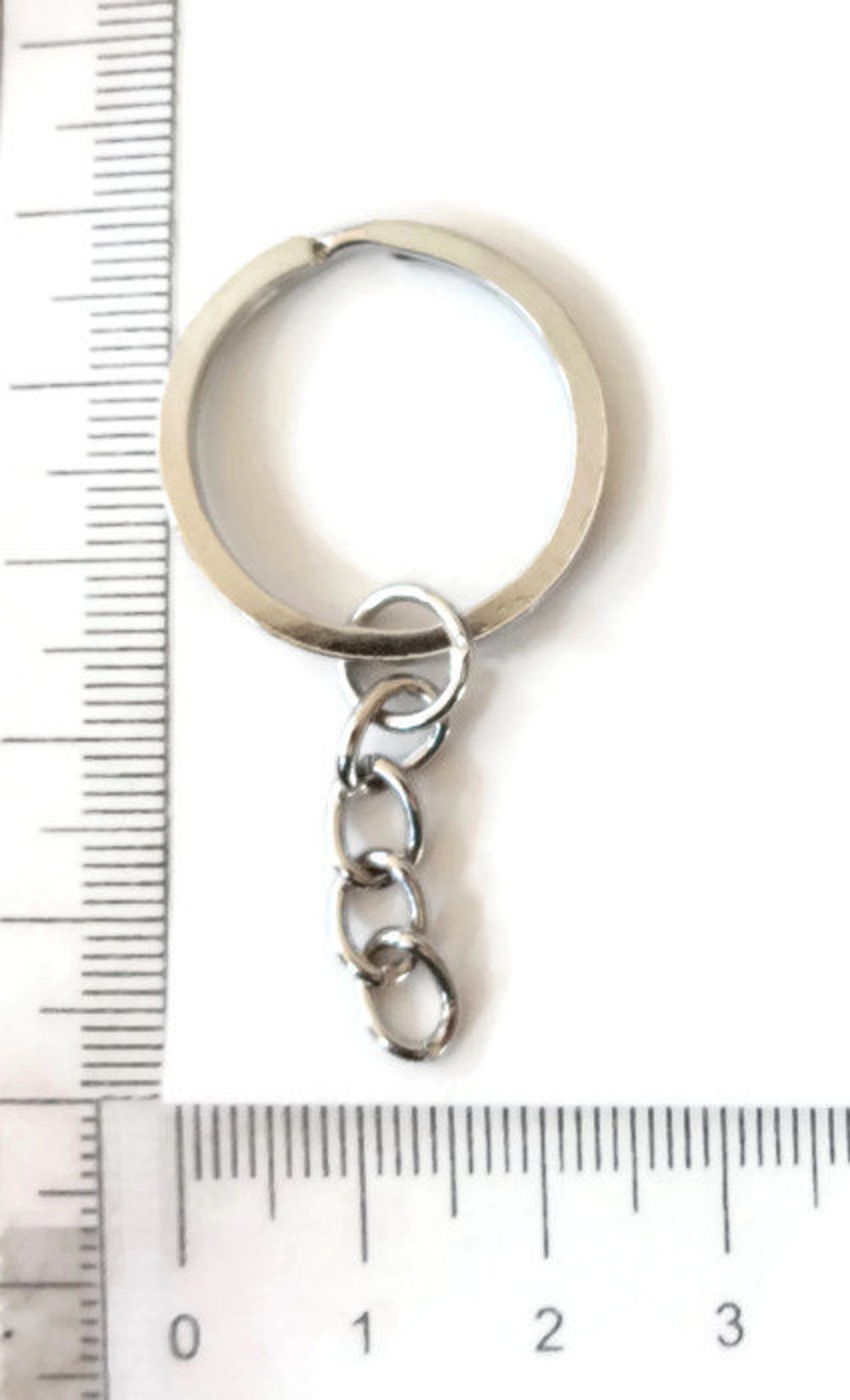 10 Key Chains Key Rings Round Silver Tone Iron Based | Etsy