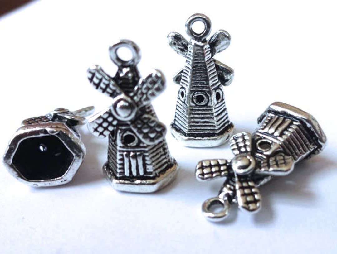 10 Charms, Windmill, Charm (3D) 28x17x2mm ITEM:BF8 - Etsy