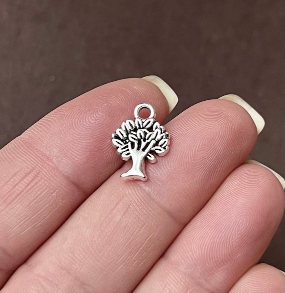 10 Charms Tree family Tree Charms 14x10.5x1.5mm | Etsy