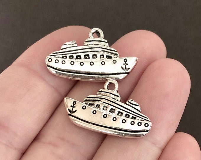 10 Charms, Cruise Ship, Boat, Yacht, Charm (double Sided) 15x25x3mm ...