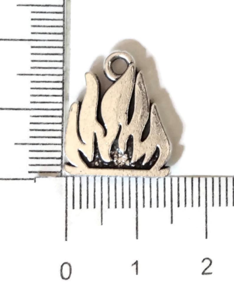 10 Charms, Campfire, Fire, Flame, Fireplace Charm (double Sided ...