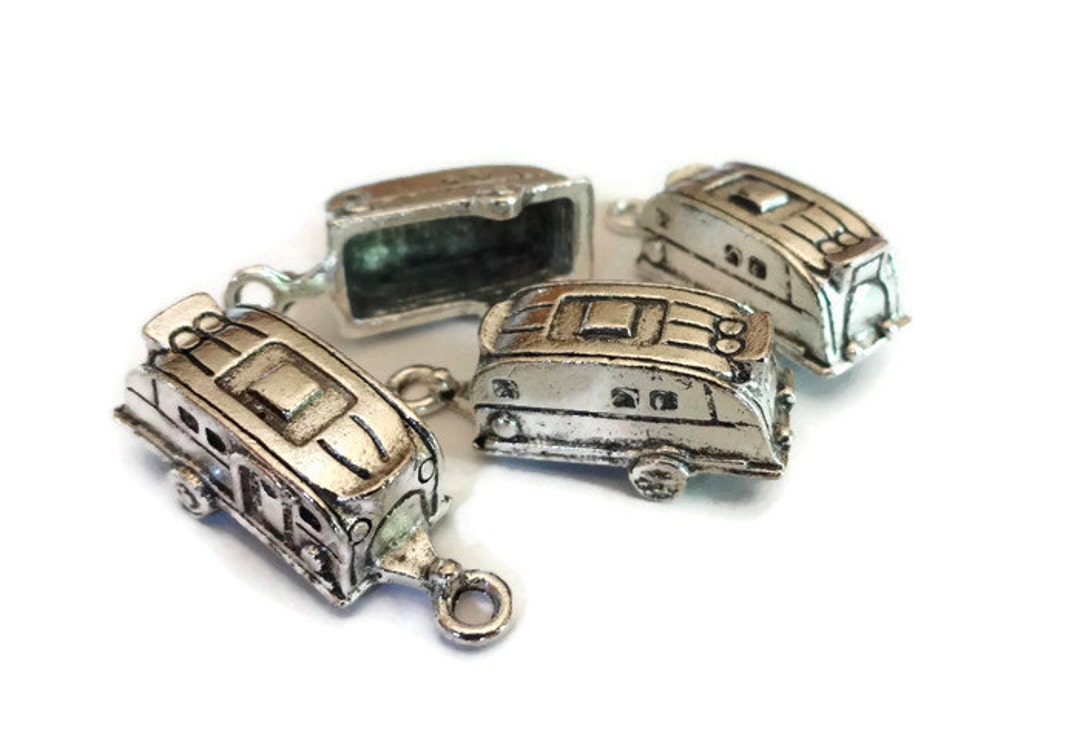 5 Charms, Camper Trailer Camping RV (3D) Charm 27x8mm - Etsy