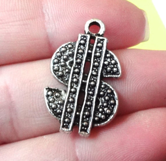 10 Money Symbol Charms 16x25x3mm Hole: Approx 2mm - Etsy