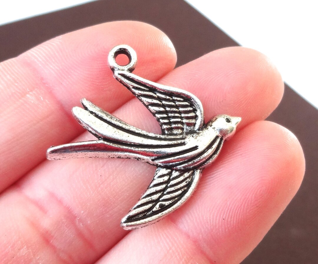 10 Charms, Bird, 30.5x28x2.5mm ITEM:AB13 - Etsy