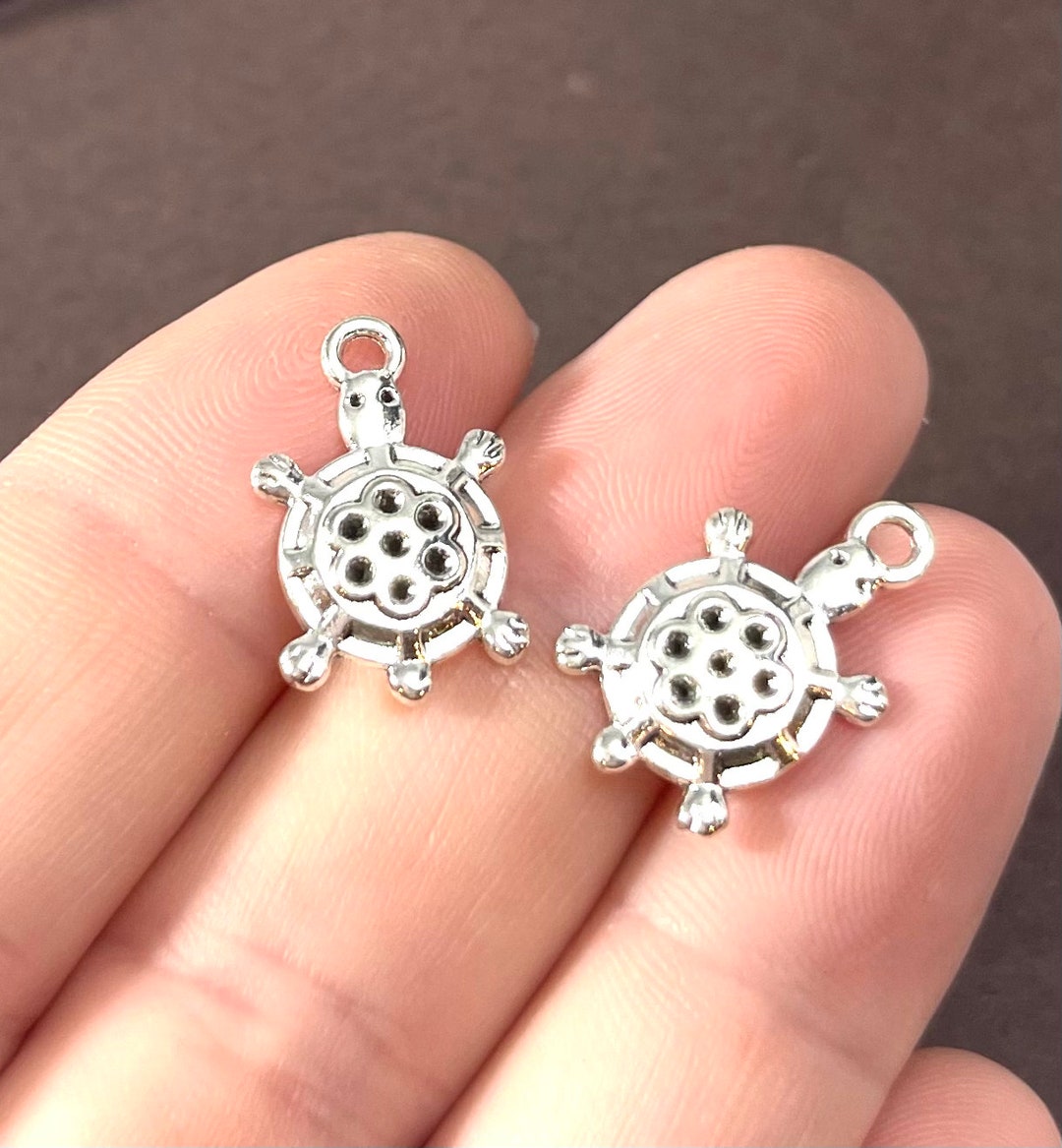10 Charms, Turtle, Animal, Sea, Beach, Charms 18.5x12x3mm, Hole 1.6mm ...