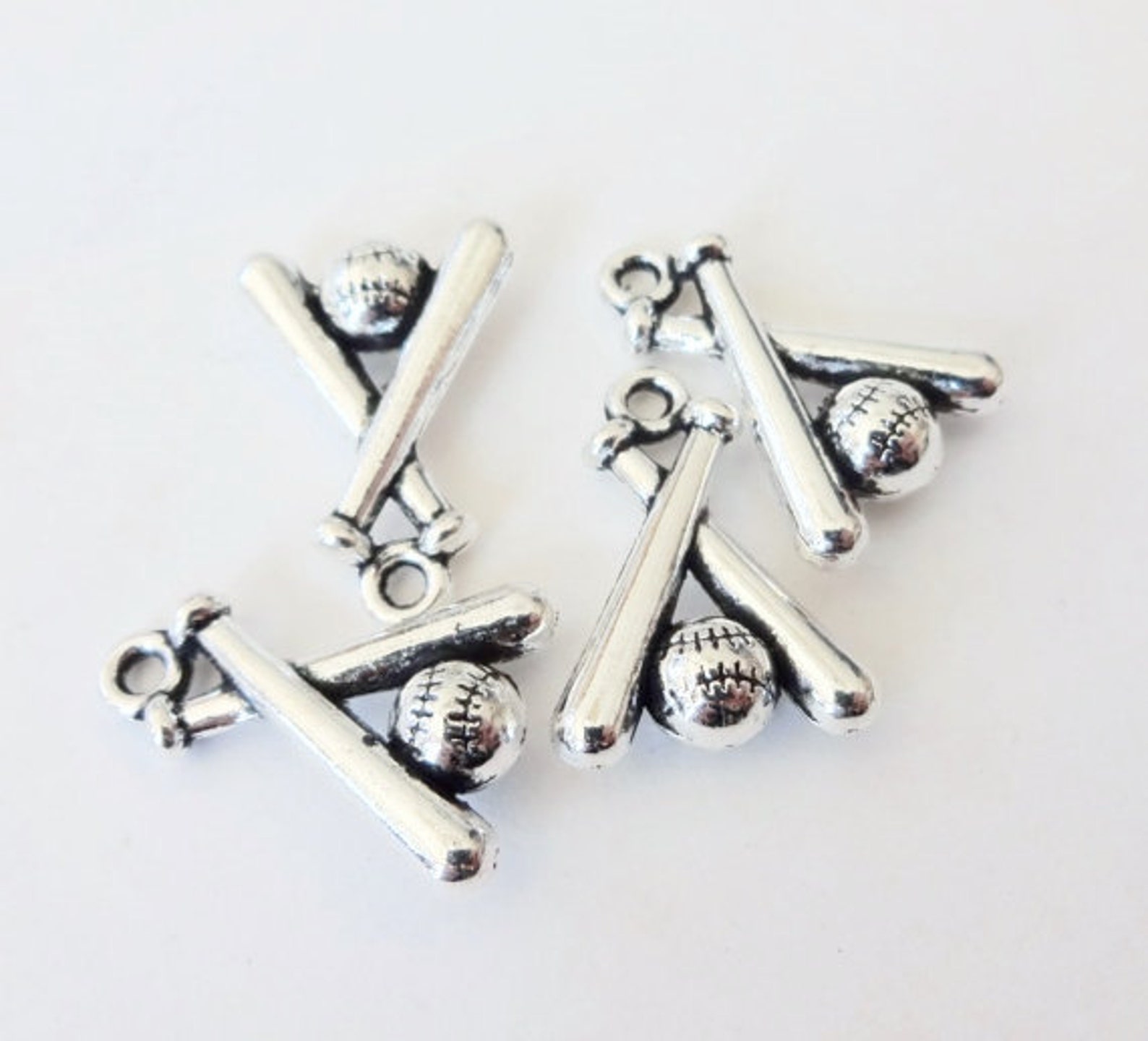 50 BULK Baseball Bat Charms 3D 19x13.5x5mm Hole: 1.5mm | Etsy