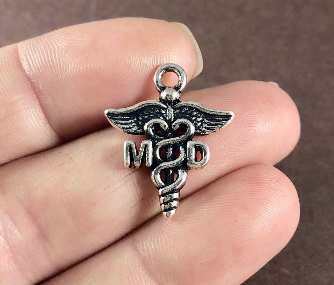 4 Charms, MD, Caduceus, Charm 19x20mm - Etsy