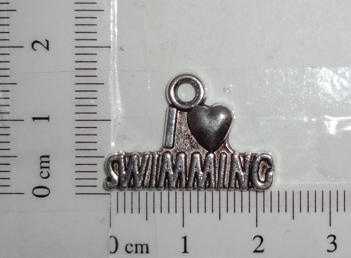8 I Love heart Swimming Charms 22x15mm ITEM:AS11 - Etsy