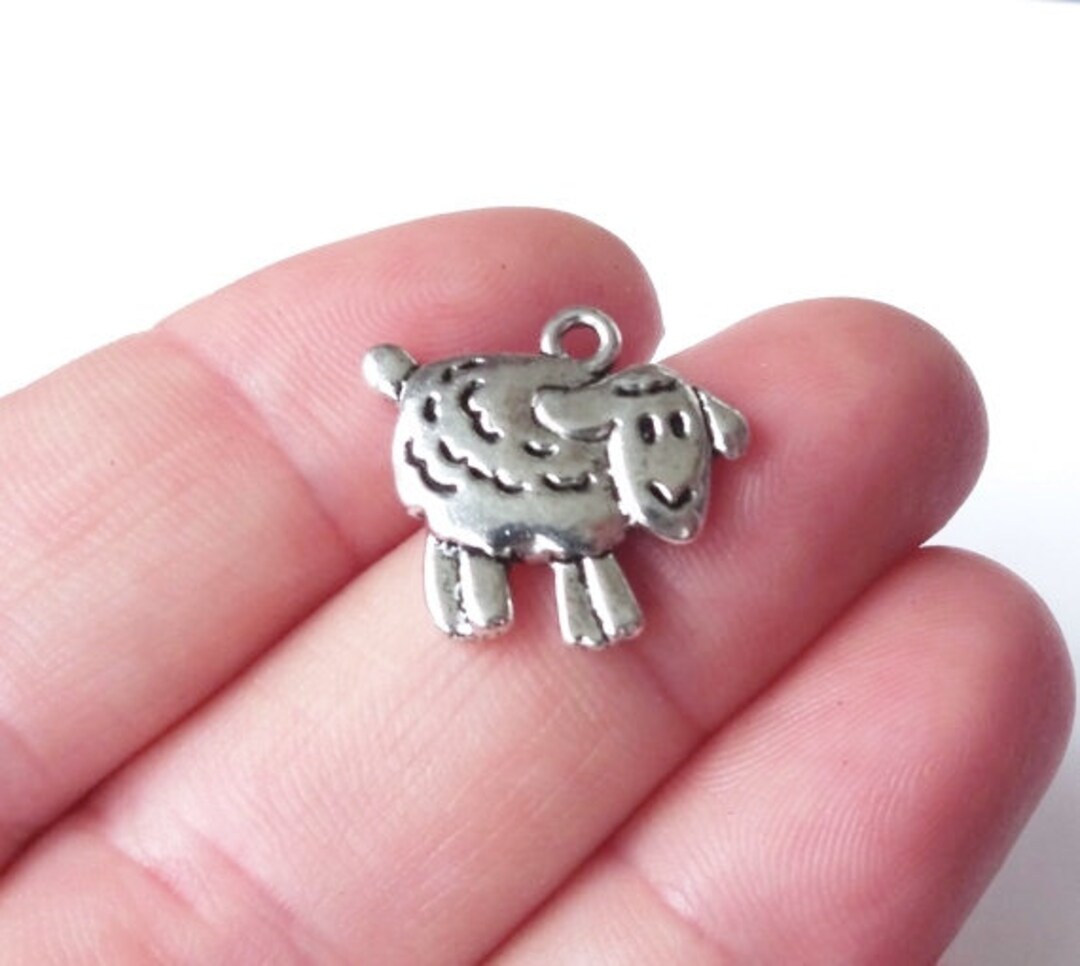 50 Charms, Sheep, Animal, Farm (double Sided) Charm 18x16x3mm ITEM:BF13 ...