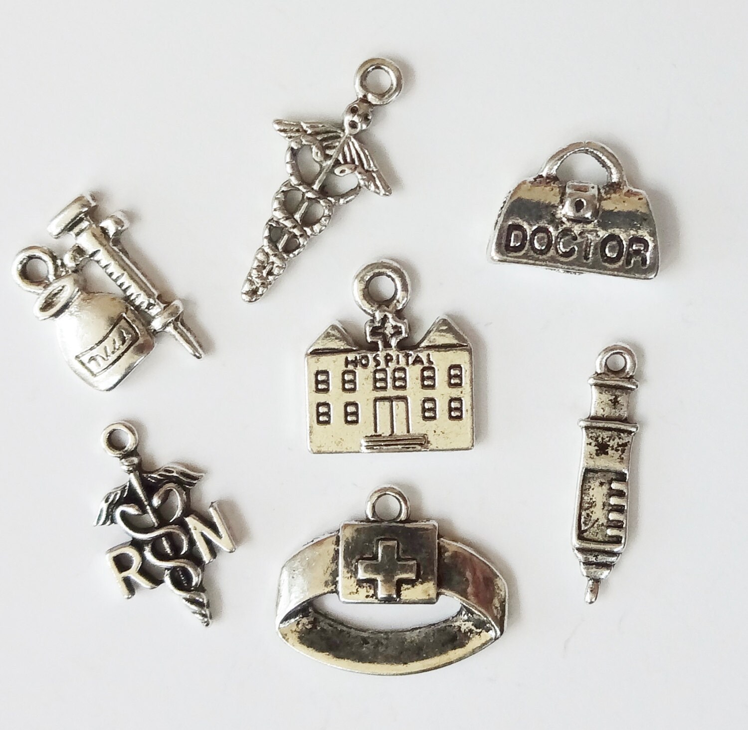 7 Medical Themed Charms ITEM:AA11 - Etsy