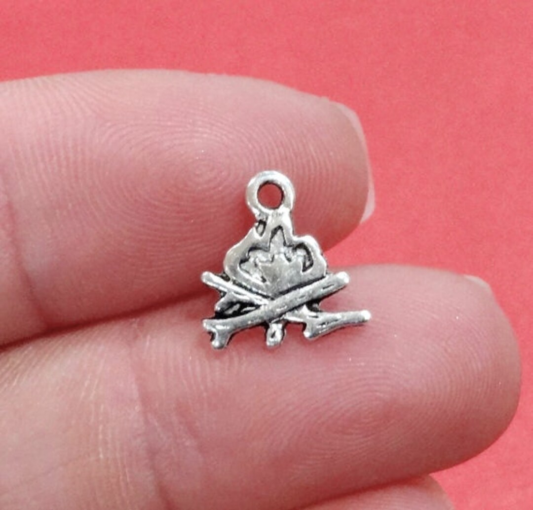 10 Charms, Campfire, Camping, Charm 11x11x1.2mm ITEM:AU5 - Etsy