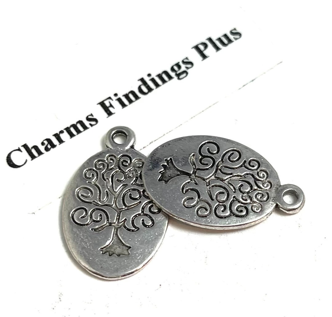 10 Charms, Family Tree, Drop Charm (double Sided) 24x15mm ITEM:BO22 - Etsy