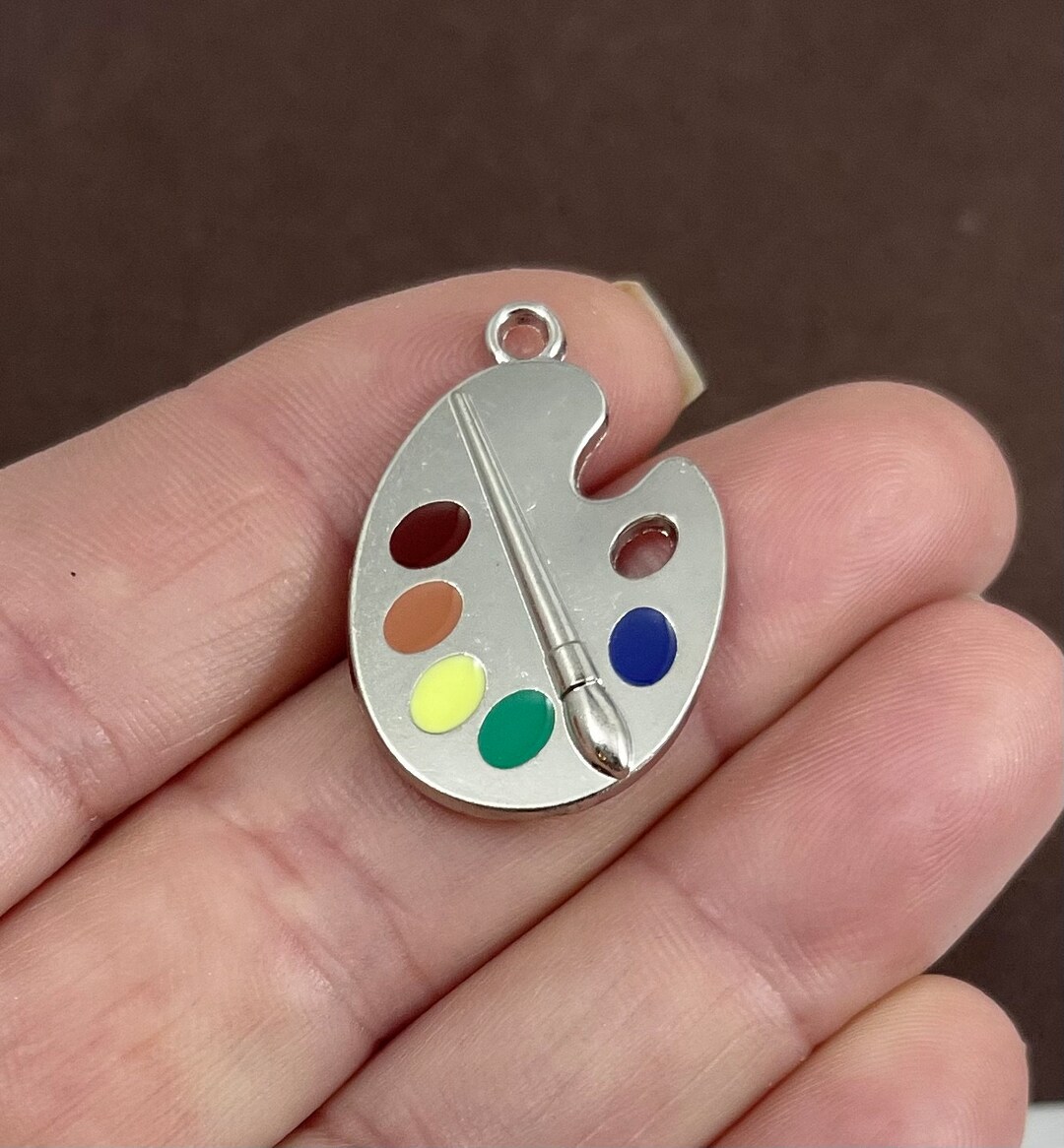 5 Charms, Painter Palette, Artist, Teacher, School, Enamel, Charm ...