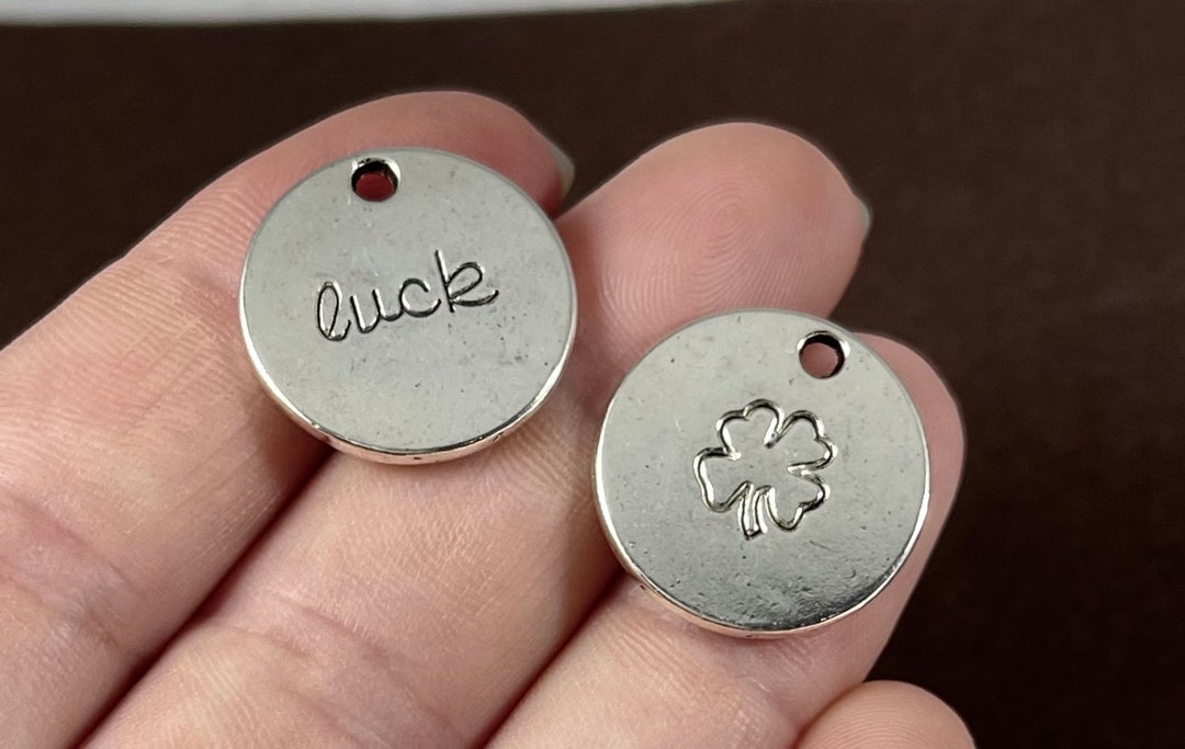 10 Charms, LUCK, Clover, Charm 19.5x19.5x2mm Hole: 2mm SH260 - Etsy