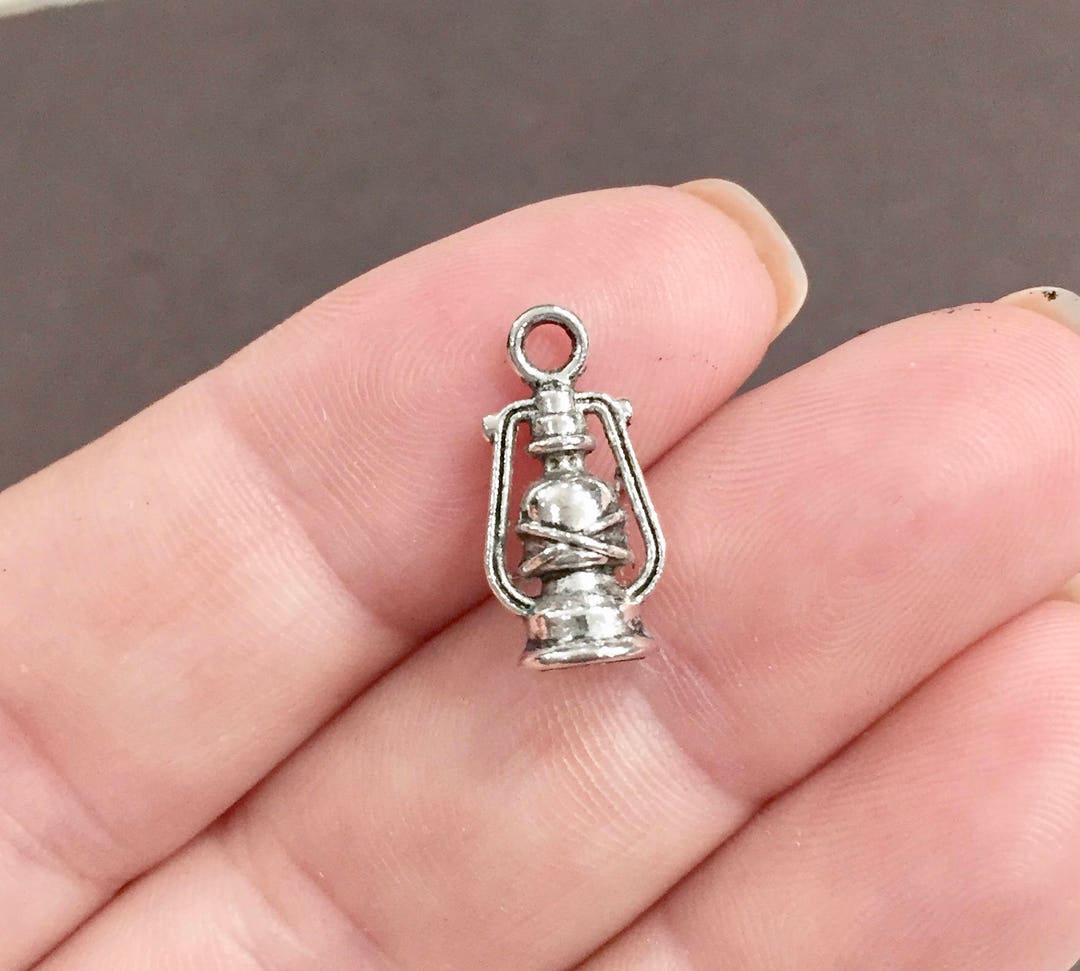 10 Charms, Lantern, Oil Lamp, Light, Camping, Charm (3D) 8x16x6mm Hole ...