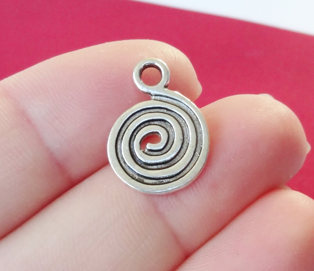 10 Charms, Flat, Spiral, Swirl, Charm 13.5x18x1.5mm Hole: 3mm SH561 - Etsy
