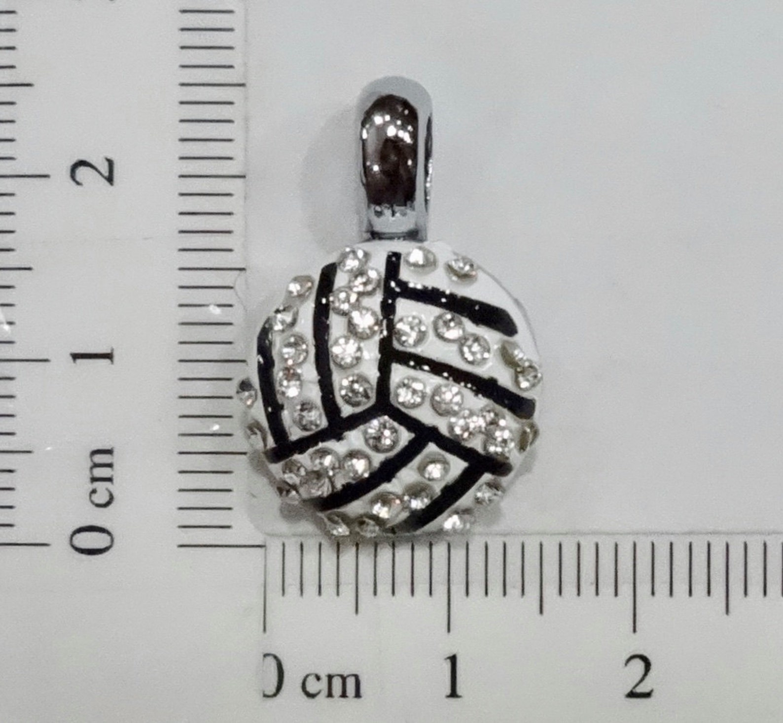 Rhinestone Volleyball Sports Pendant Enamel Charm 15x25mm - Etsy